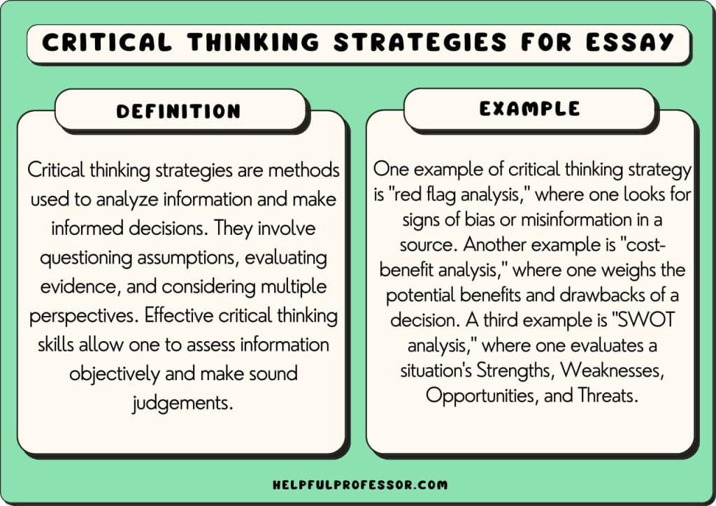 5 Critical Thinking Strategies For Your Essay 2023 