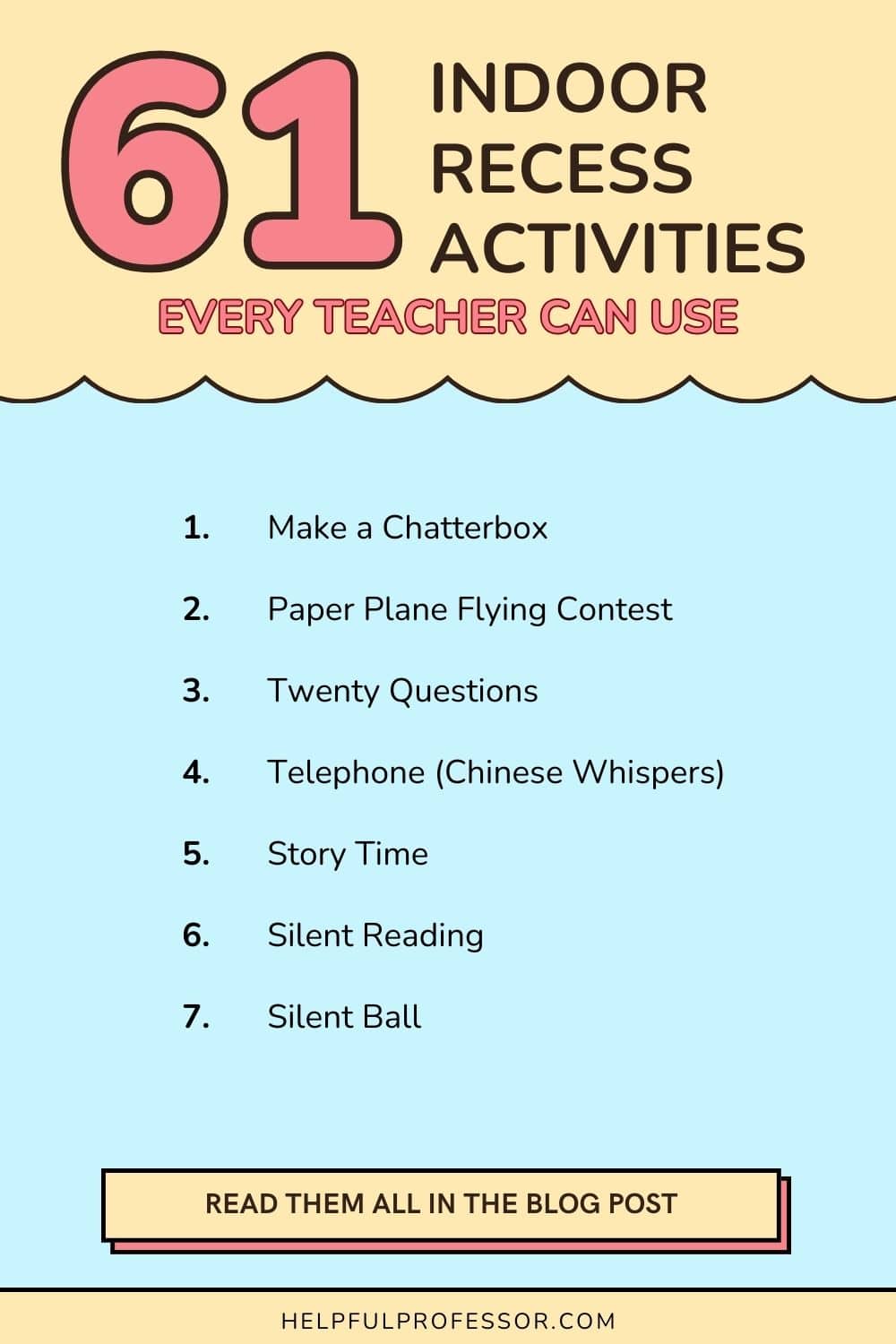 61 Fun Indoor Recess Activity Ideas for Teachers (2025)