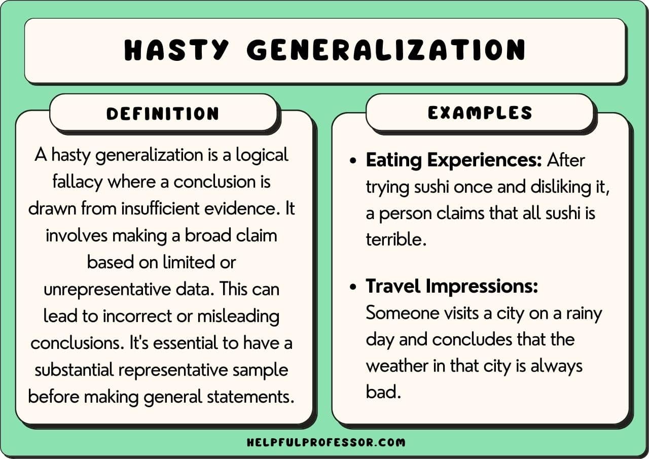 15 Hasty Generalization Examples 2024 