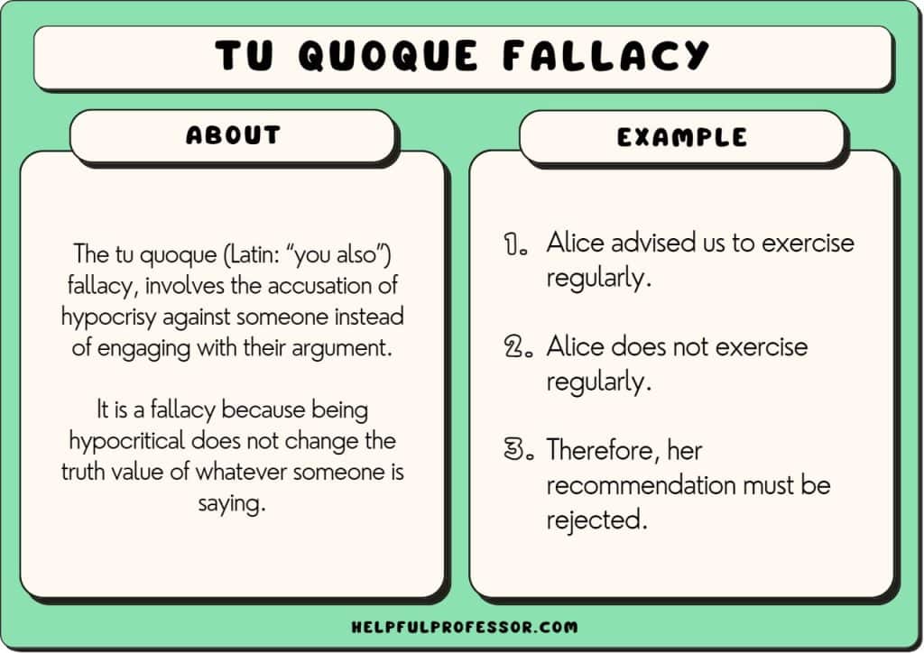 10 Tu Quoque Fallacy Examples 2023 
