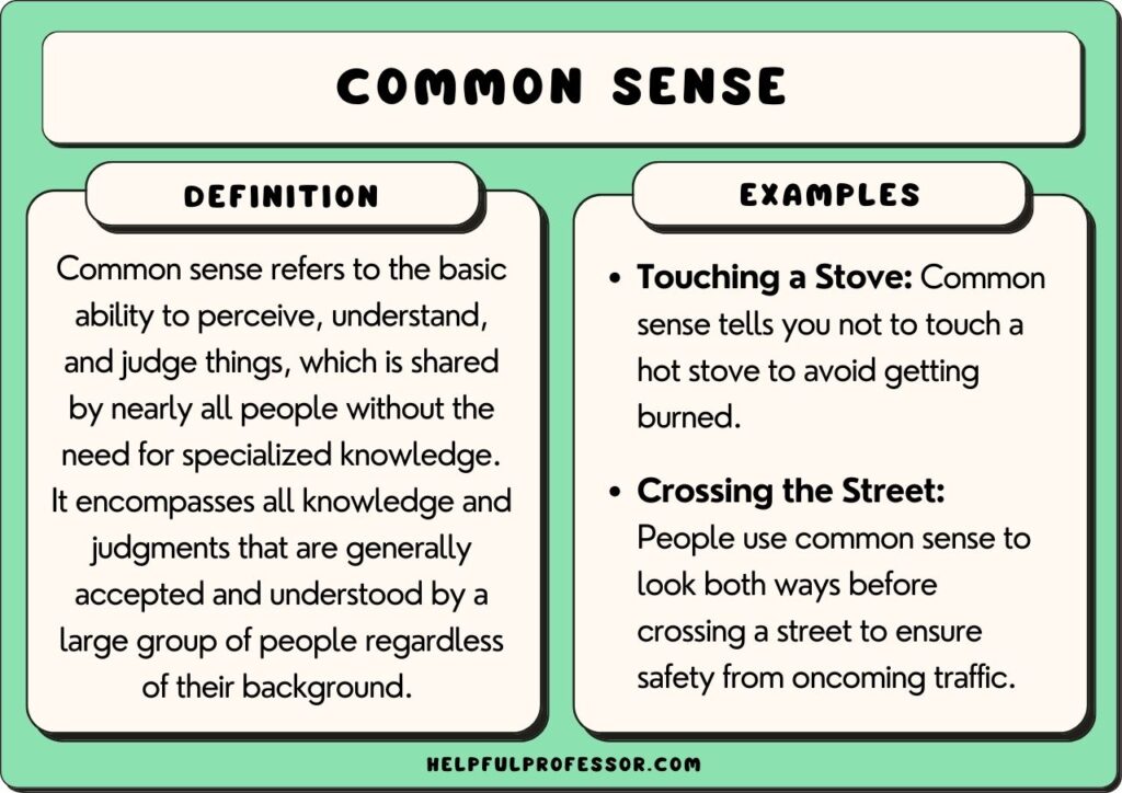 12 Common Sense Examples 2024 