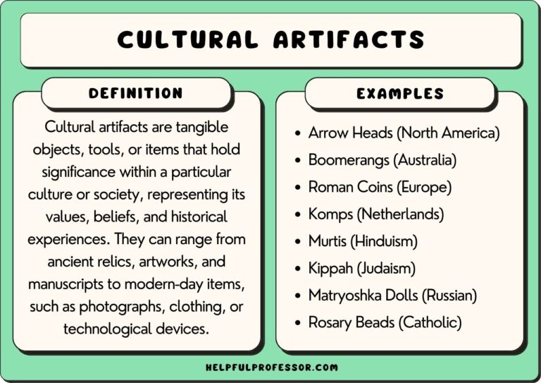 15 Examples of Cultural Artifacts (A to Z List +Pictures)
