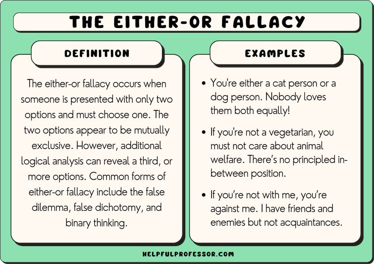 21 Either Or Fallacy Examples 2024 