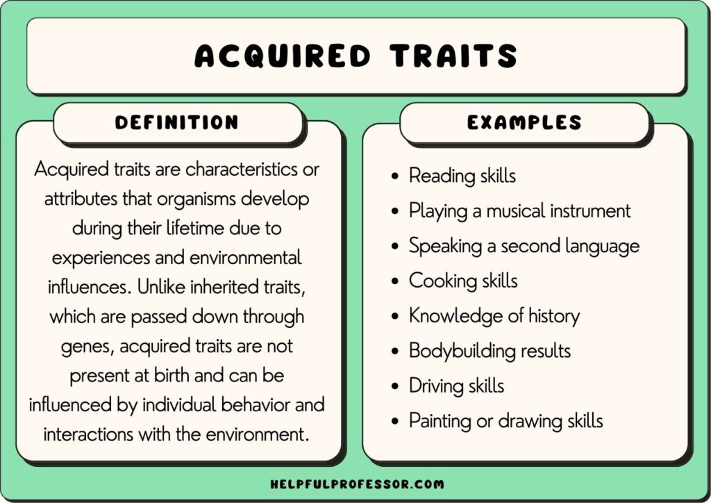 101 Acquired Traits Examples 2024 