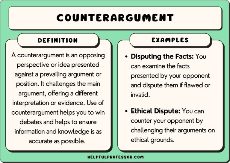 25 Counterargument Examples 2024 