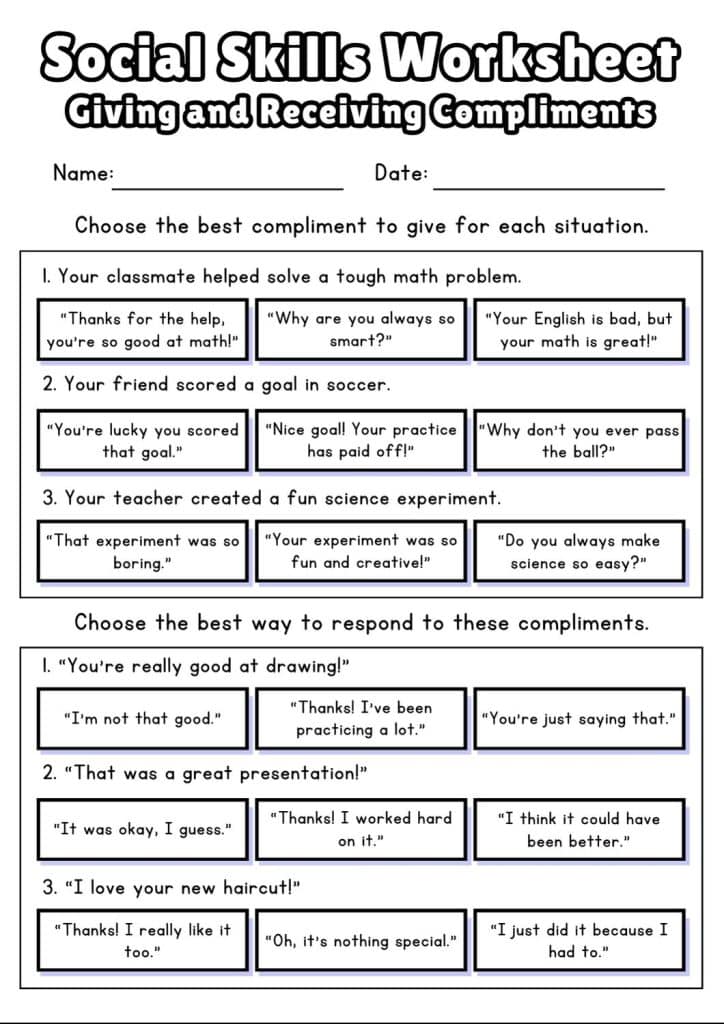 Free Social Skills Worksheets (2025)
